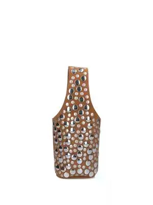 Khaite Livia Studded Suede Bucket Bag - Brown