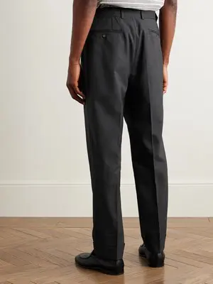 Officine Générale Hugo Tapered Belted Virgin Wool Suit Trousers