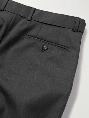 Officine Générale Hugo Tapered Belted Virgin Wool Suit Trousers