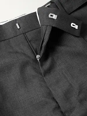 Officine Générale Hugo Tapered Belted Virgin Wool Suit Trousers