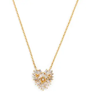 SUZANNE KALAN Yellow And Diamond Heart Pendant Necklace - Gold