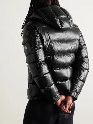 Moncler Logo-appliquéd Quilted Shell Hooded Down Jacket - Black