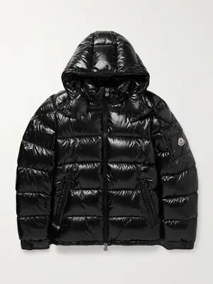 Moncler Logo-appliquéd Quilted Shell Hooded Down Jacket - Black