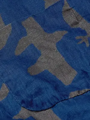 Kapital Convertible-collar Printed Linen Shirt - Blue