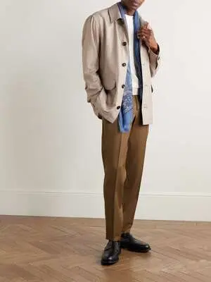 LARDINI Slim-fit Virgin Wool-twill Trousers