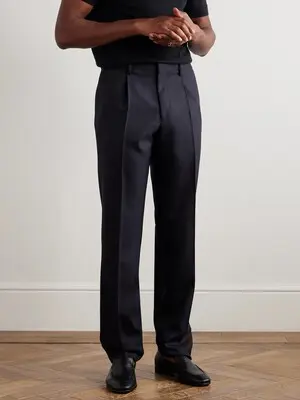 LARDINI Double-breasted Striped Wool Suit