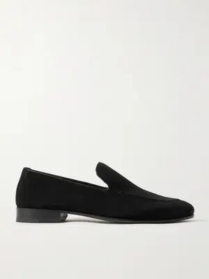 Manolo Blahnik Truro Suede Loafers - Black