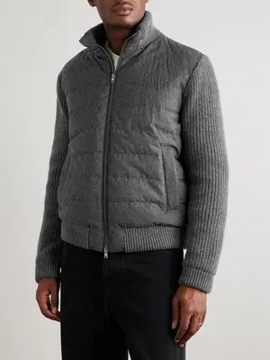 Herno Quilted Wool-blend Down Bomber Jacket