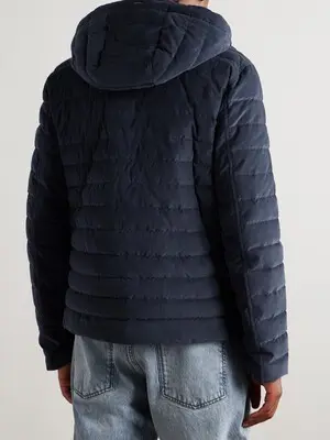 Herno Quilted Cotton-corduroy Hooded Down Jacket