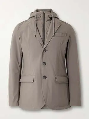 Herno Convertible Padded Shell Hooded Blazer - Taupe