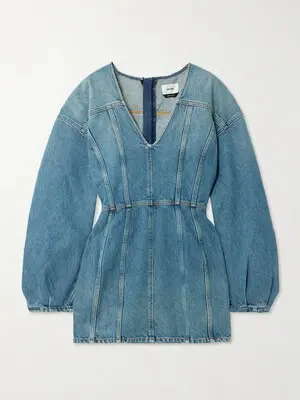 HAIKURE Darly Paneled Denim Mini Dress - Blue