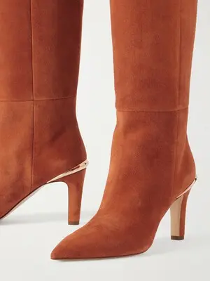 Gabriela Hearst Aura Suede Knee Boots - Orange