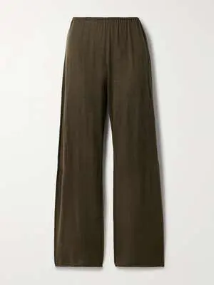 Co Cashmere Straight-leg Pants - Army Green