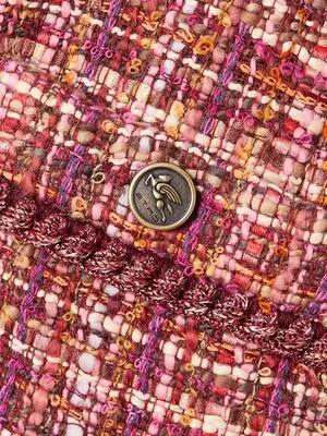 Etro Checked Cotton-blend Bouclé-tweed Mini Dress
