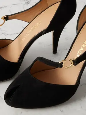 FERRAGAMO Molly Embellished Suede Pumps