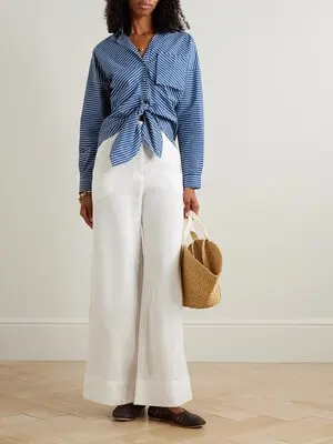 ANDRES OTALORA Me Hablas Linen Wide-leg Pants