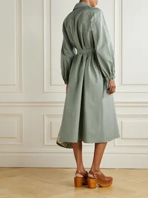 Max Mara Viale Belted Cotton-poplin Midi Shirt Dress