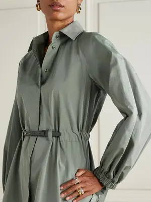 Max Mara Viale Belted Cotton-poplin Midi Shirt Dress