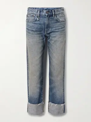 R13 Romeo Frayed Low-rise Straight-leg Jeans