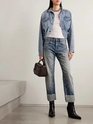 R13 Romeo Frayed Low-rise Straight-leg Jeans