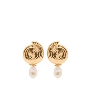 MISSOMA Spiral Interchangeable Pearl Drop Earrings - Gold