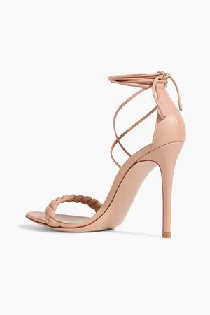 GIANVITO ROSSI Leomi Braided Leather Sandals - Blush