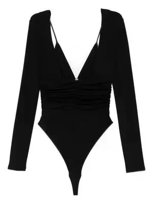 Elisabetta Franchi Long Sleeve Ruched Bodysuit