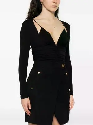 Elisabetta Franchi Long Sleeve Ruched Bodysuit