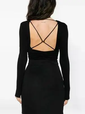 Elisabetta Franchi Long Sleeve Ruched Bodysuit