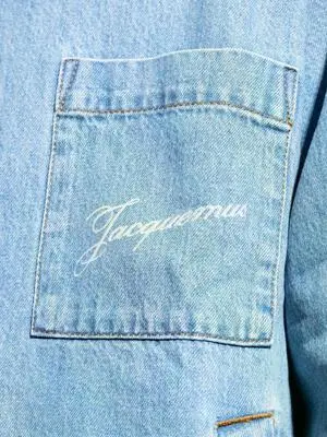 Jacquemus Embroidered Pocket Denim Shirt - Blue