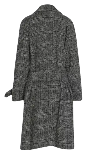Balenciaga Checked Belted Coat - Black