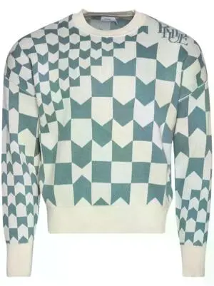 Rhude Racing Monogram-intarsia Jumper - Neutrals