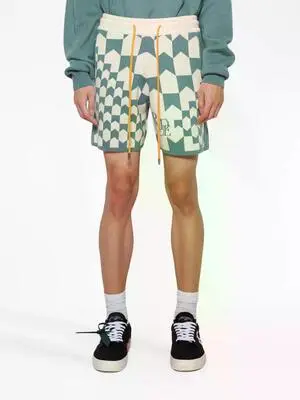 Rhude Racing Monogram-knit Shorts