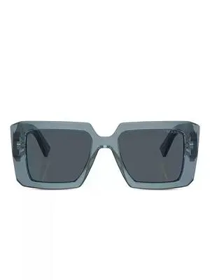 Prada Logo-embellished Square-frame Sunglasses - Grey
