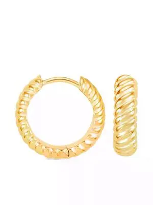 DOWER & HALL Twist Huggie Hoop Earrings - Gold