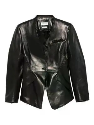 Alexander McQueen Single-breasted Calfskin Leather Jacket