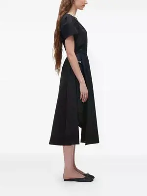 3.1 Phillip Lim Puff-sleeve V-neck Midi Dress - Black