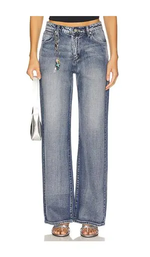 Abrand Denim Wide Leg Bottoms For Women