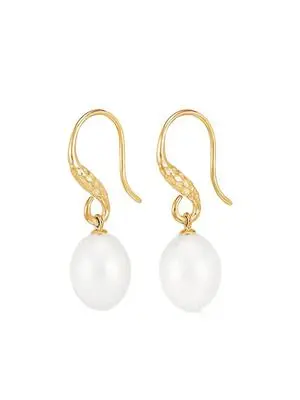 DOWER & HALL Freshwater Pearl Drop Earrings - Gold