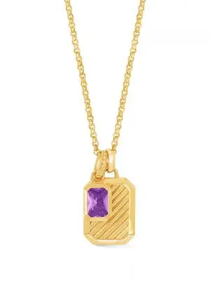 DOWER & HALL Octagon Amethyst Pendant Necklace - Gold