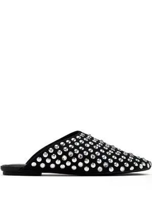 Schutz Crystal-embellished Ballerinas - Black