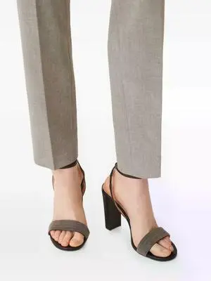 Fabiana Filippi Bead-embellished Block-heel Sandals