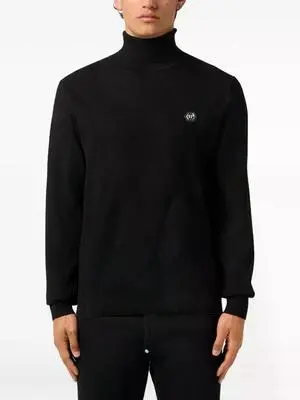 Philipp Plein Ribbed Turtleneck Sweater - Black