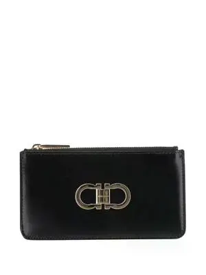 FERRAGAMO Gancini Zip-around Wallet - Black