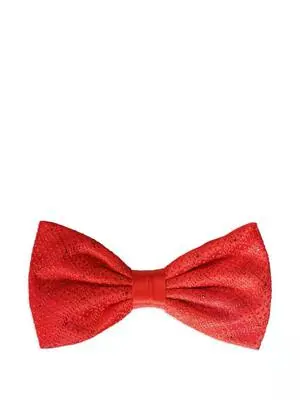 Stefano Ricci Crystal-embellished Embroidered Bow Tie - Red
