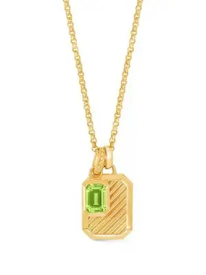 DOWER & HALL Peridot Octagon Humbug Necklace - Gold