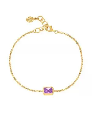 DOWER & HALL Octagon Amethyst Chain Bracelet - Gold