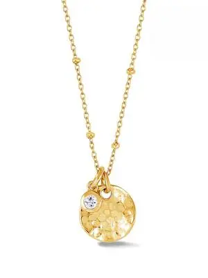 DOWER & HALL Hammered Disc Sapphire Necklace - Gold
