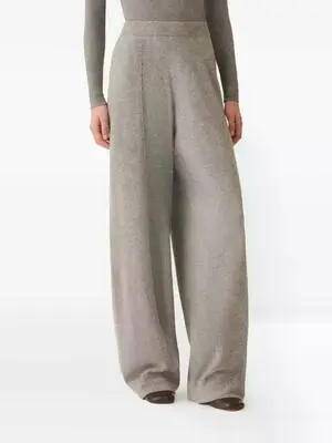 Fabiana Filippi Wide Leg Cashmere Track Pants - Grey