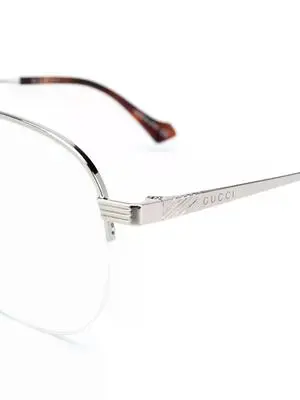 Gucci Double-bridge Pilot-frame Glasses